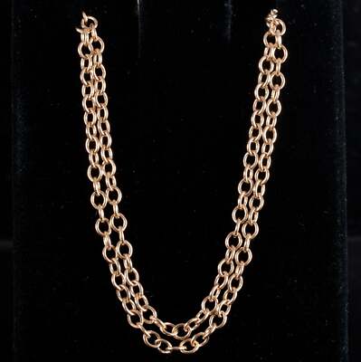 10k Yellow Gold Rolo Chain Style Necklace 11.85g 33" Length 2.9mm Width ...
