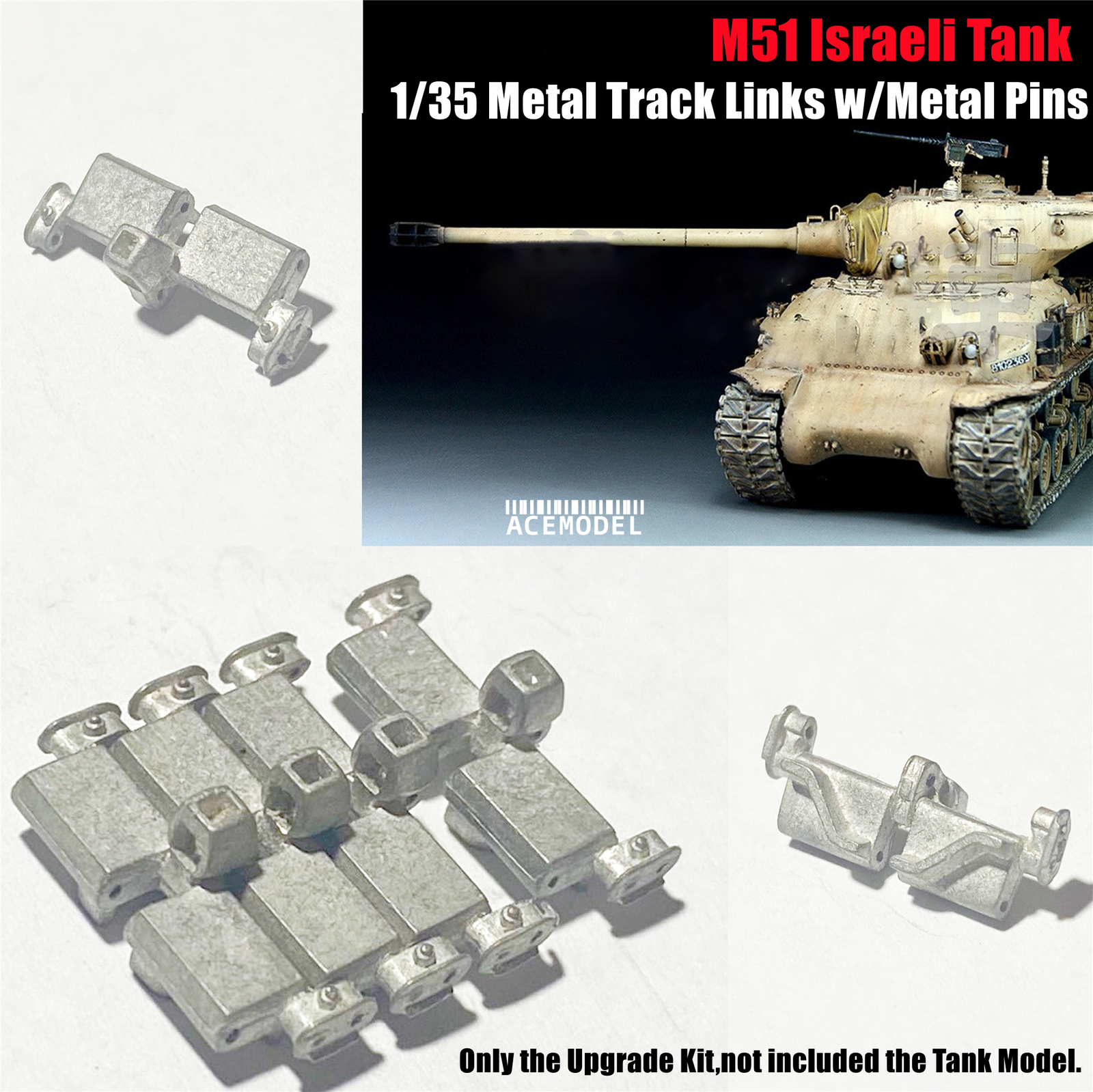 1/35 Israeli M51 Sherman/M4 Sherman Family Tank Metal Workable Tracks w ...