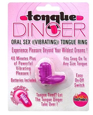 Tongue Dinger Purple - Vibrating Clitorial Tongue Oral Ring Foreplay ...