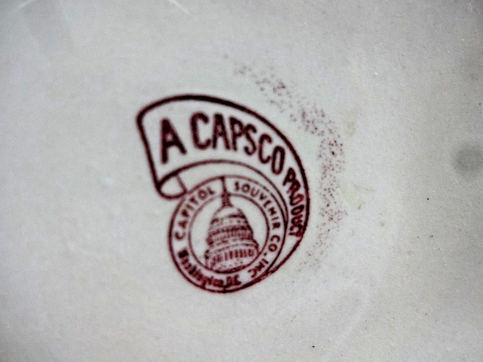 Vintage CAPSCO Souvenir of Washington DC Vase Ceramic Pottery USA Gold ...