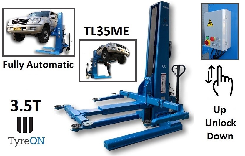 TL35ME mobile single post lift - portable 1 post car lift - 3,5T - CE ...