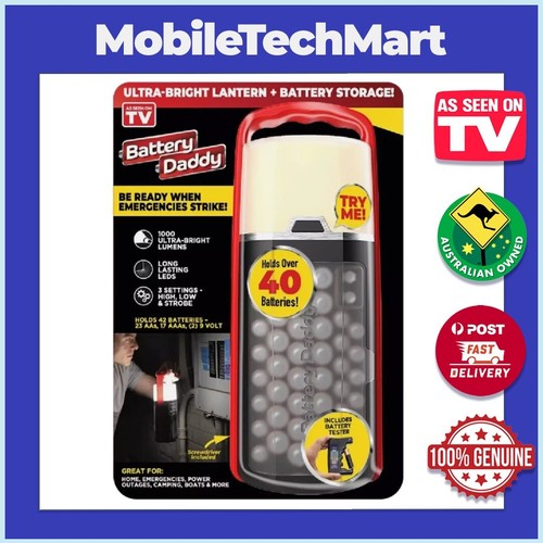 Battery Daddy Batteries Storage Box + Lantern AS SEEN ON TV 1000 Lumens ...