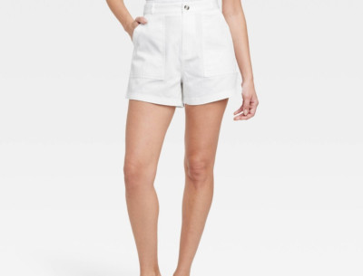 Women's High-Rise Utility Shorts - Universal Thread White | eBay