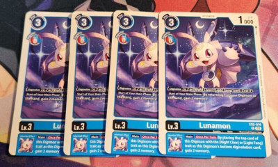 x4 Playset Digimon Animal Colosseum LUNAMON Blue Uncommon EX5-016 | eBay