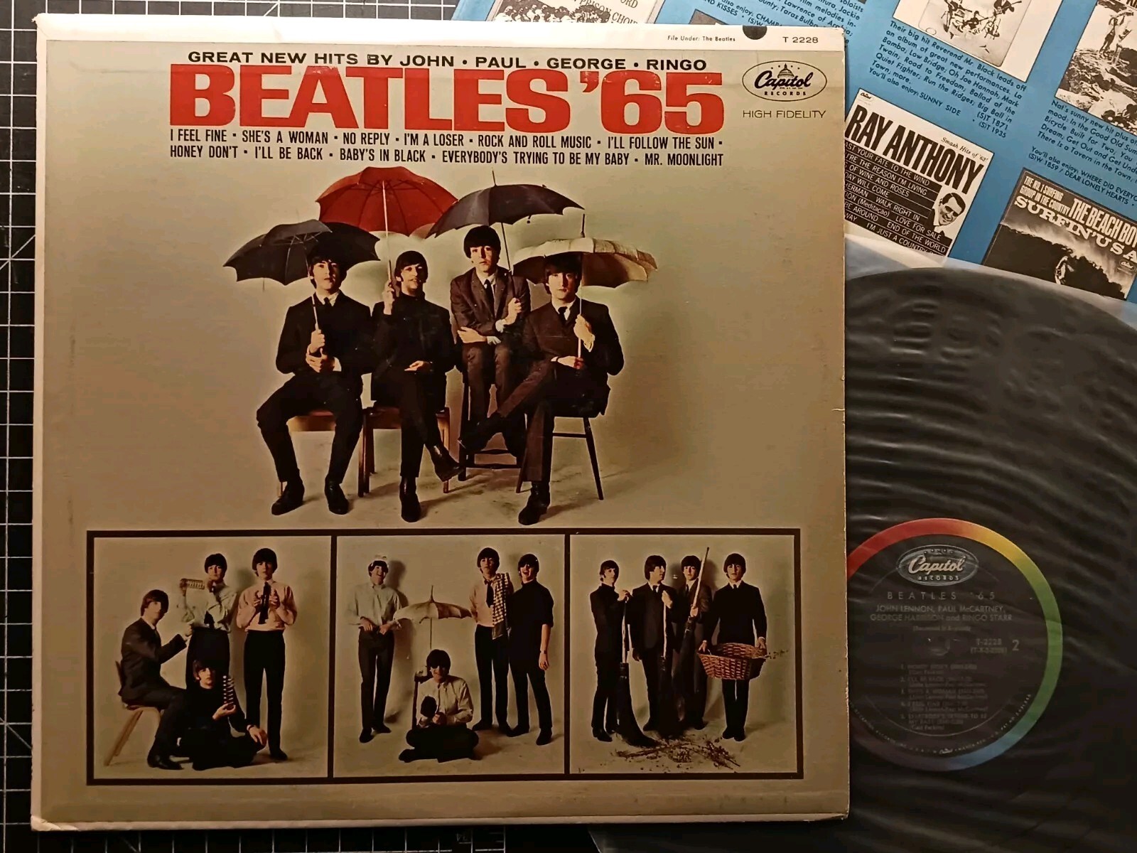 THE BEATLES '65 LP 1964 1ST PRESS MONO w/ INNER T2228 VINYL Lennon ...