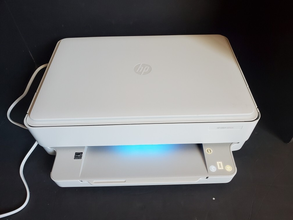 HP ENVY 6052e - All-In-One Color WiFi Inkjet Printer w/ Power cord ...