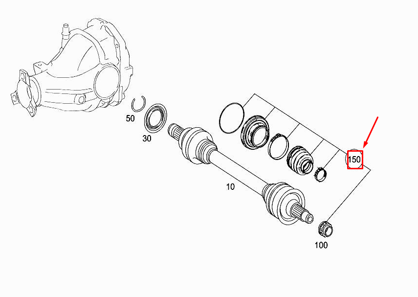 MERCEDES-BENZ C Coupe C205 Rear Axle Shaft Boot A0003571600 NEW GENUINE ...