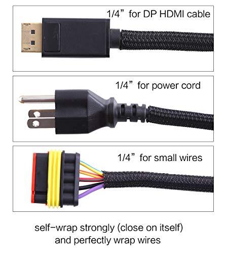 10Ft 1/4 Inch Split Cable Management Sleeve Braided Mesh Wire Loom ...