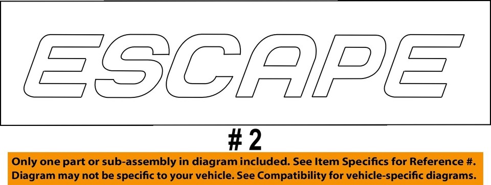 FORD OEM 05-07 Escape Lift Gate Exterior Trim-Nameplate 5L8Z7842528A | eBay