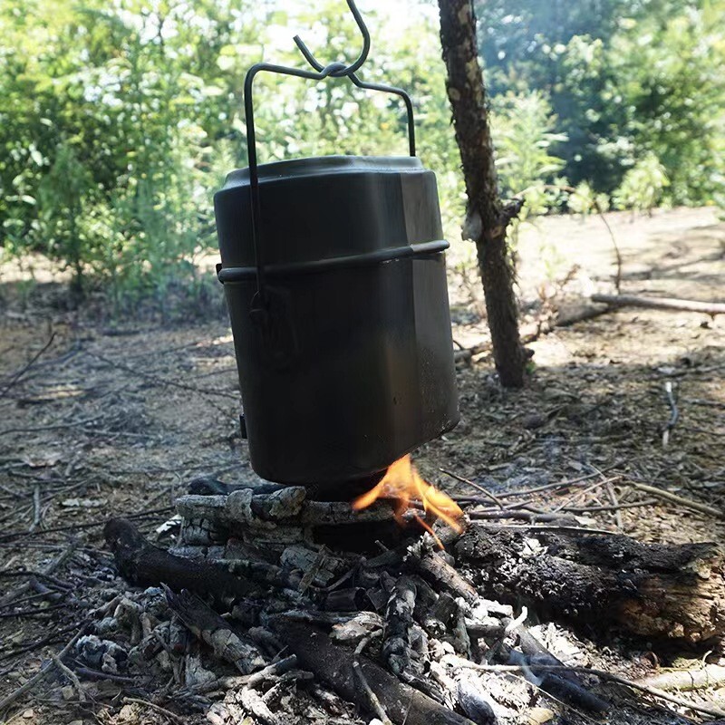 2-Layer Military Mess Kit Repro Outdoor Camping Aluminum Mess Tin ...