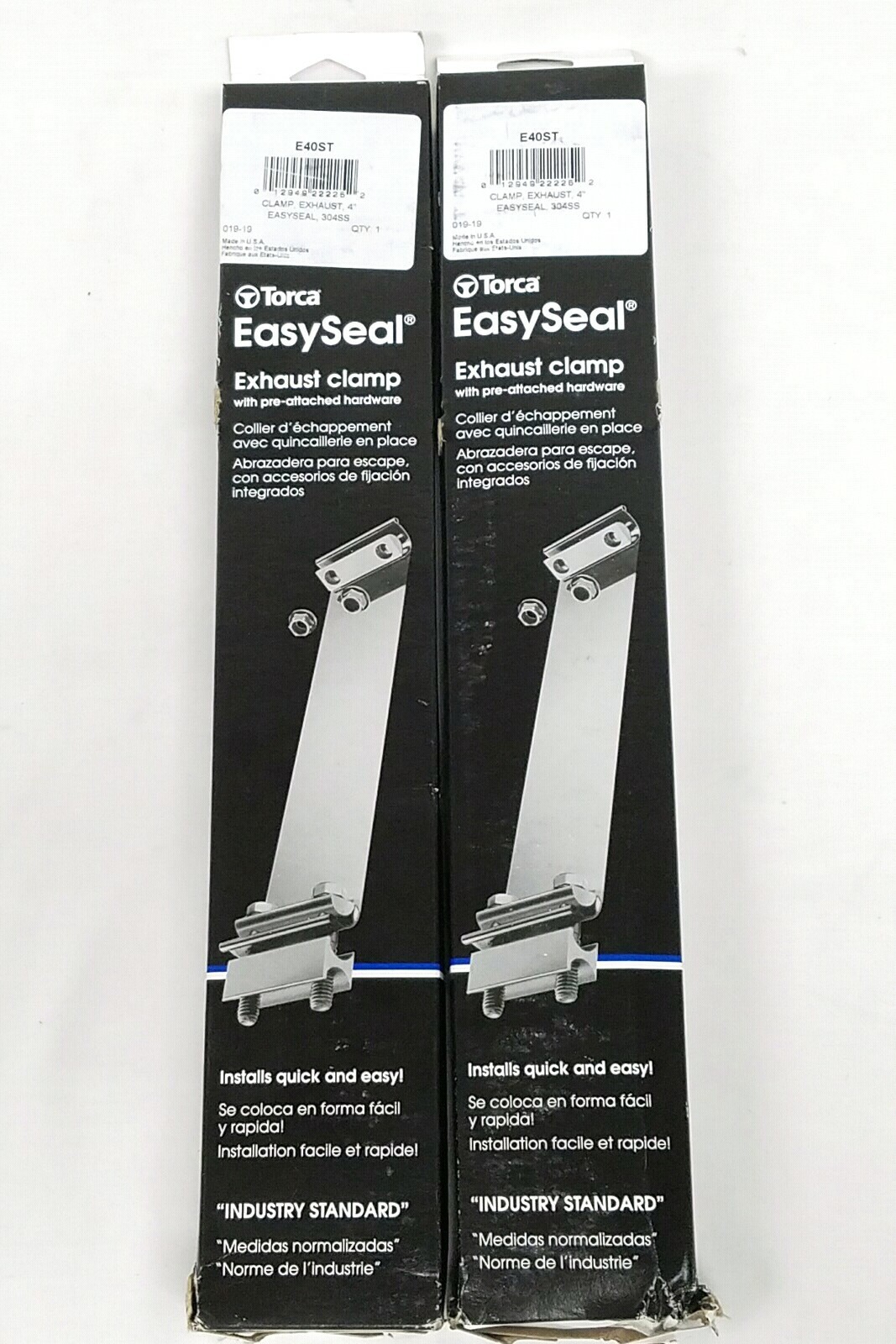Lot of 2 Torca EasySeal Exhaust Clamps E40ST 4" with Pre-Attached ...