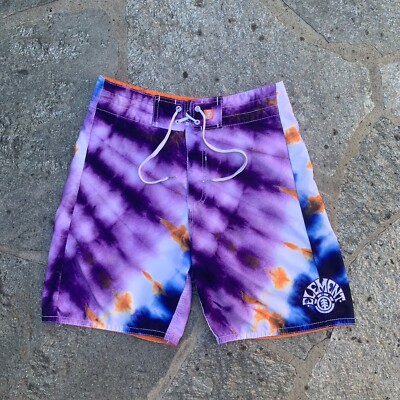 Element Tie Dye Swim Shorts Trunks Size 30" Waist Embroidered Beach ...