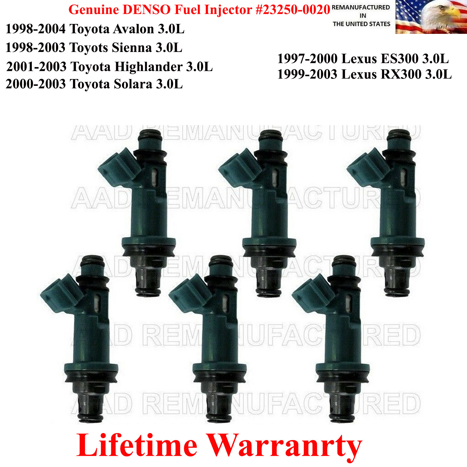 OEM Denso Set Of 6 Fuel Injectors for 1997-2003 Lexus RX300 3.0L | eBay