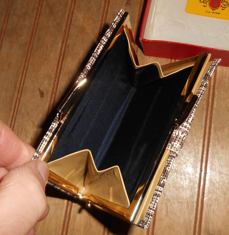 Vintage Unused Womens NEW NARAYA Inden Deerskin Purse Wallet Japanese w ...