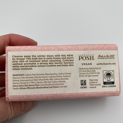 Perfectly Posh Mellow Out So Soapy Bath Soap Bar Peppermint Marshmallow ...