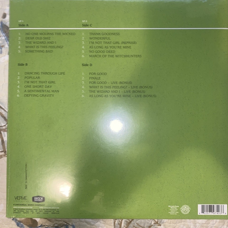 Wicked (Original Broadway Cast Recording) by Wicked / O.B.C.R. (Record ...