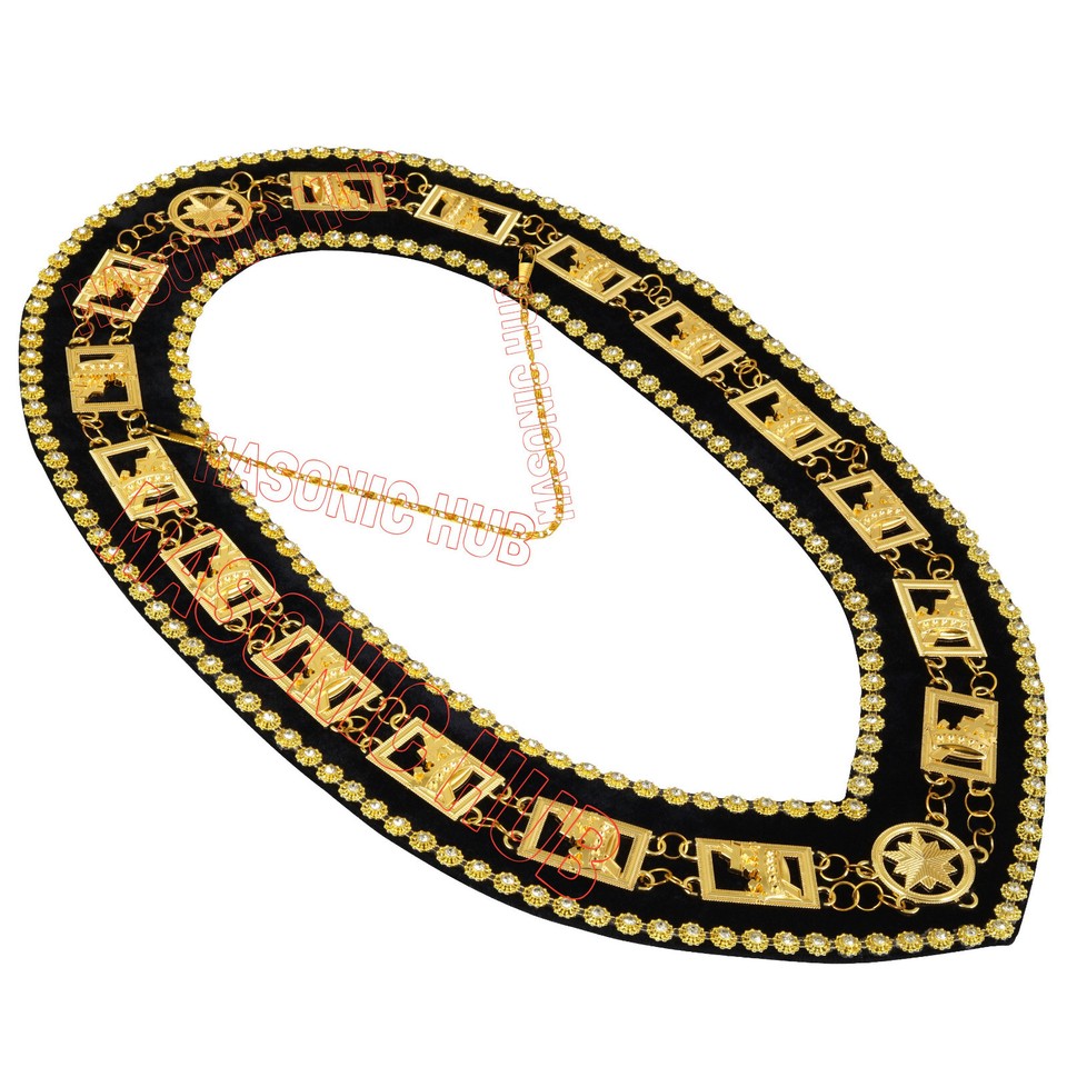 Masonic Knights Templar Commandery Chain Collar - Gold Plated with ...