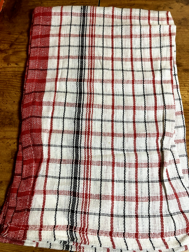 Cotton Woven Kitchen Towel Red/Black/White Plaid Made in India New | eBay
