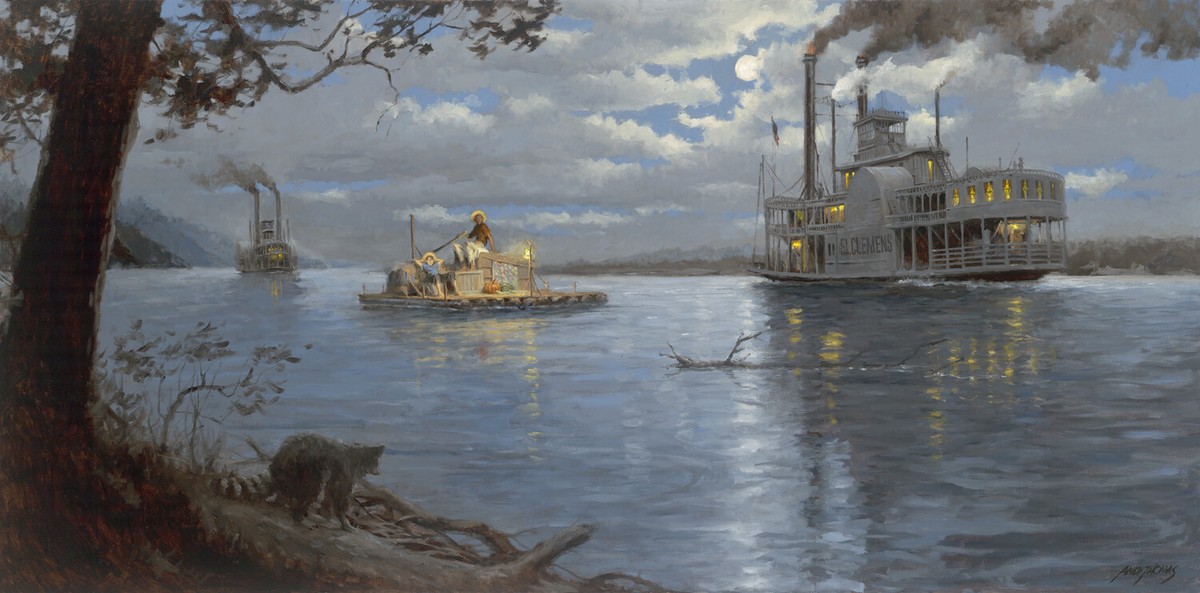 Huckleberry Finn Boat New Harback Books 'The Adventures Tom Sawyer'