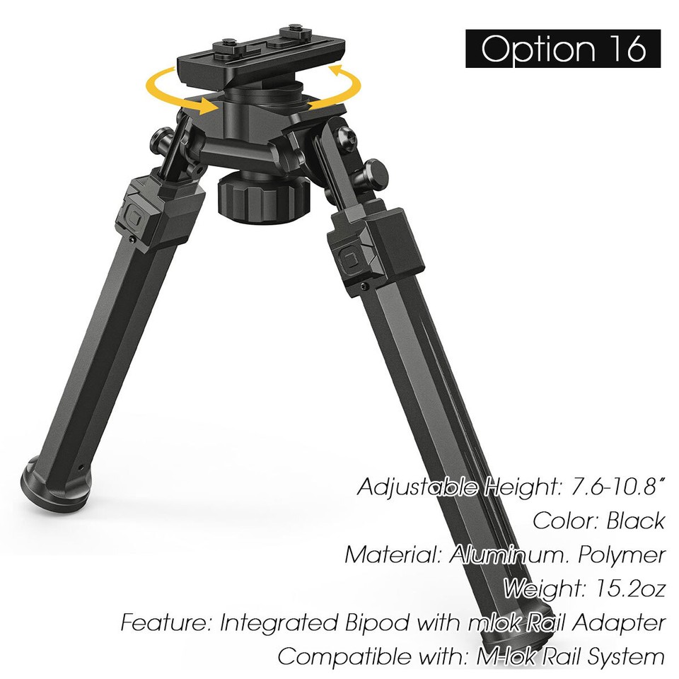 Hunting Tactical Rifle Bipod/Tripod Fits Picatinny / M-lok Rail Mount ...