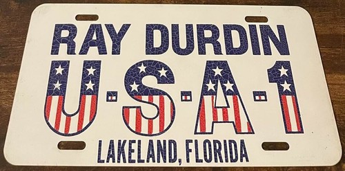 Vintage Ray Durdin USA-1 Booster License Plate Lakeland Florida Chevy ...