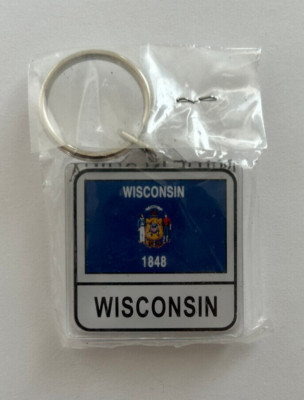 Wisconsin State Flag Key Chain 2 Sided Key Ring | eBay
