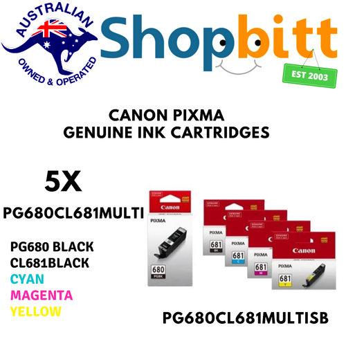 Genuine Canon PGI-680/CLI-681 Ink for TR7560/TR8560/TS6160/TS8160 ...