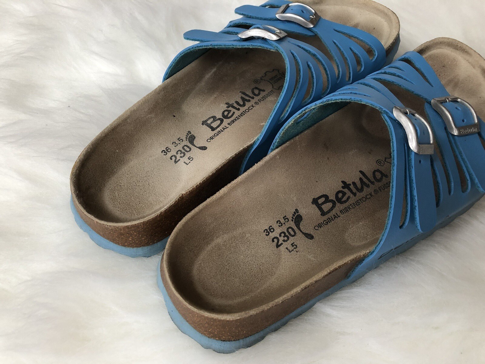 Birkenstock Betula Blue Sandals 37 Us Size 6 - Gem