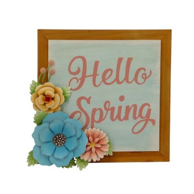 Ashland Brand "Hello Spring" Easter Wall Decor 11" | eBay
