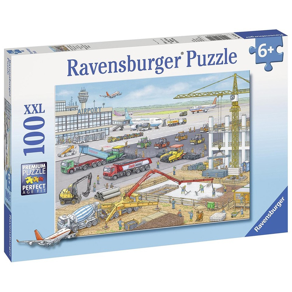100pc Ravensburger Kids Jigsaw Puzzle 49x36cm Airport Construction Site ...