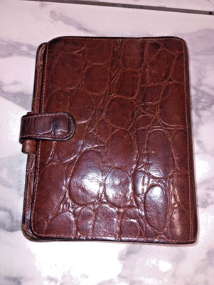 Vintage Mulberry Brown Croc Leather Pocket Organiser Filofax Notebook ...