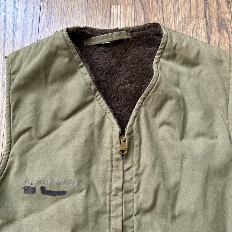 Vintage 1940’s Alpaca Lined Tanker Vest SZ Small WWII Rare US Military ...