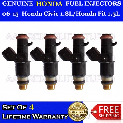 Genuine Honda 4x Fuel Injectors For 06-15 Civic 1.8L / 06-11 Honda Fit ...