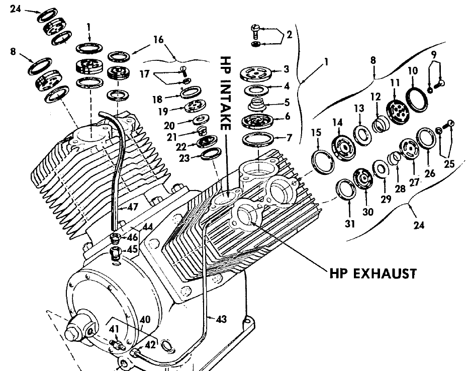 CHAMPION AIR COMPRESSOR VALVE REBUILD KIT FOR MODEL, R30 R30A , R30C ...