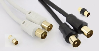 Fly lead Coax Cable connect TV to Aerial Coaxial Male plug with female ...