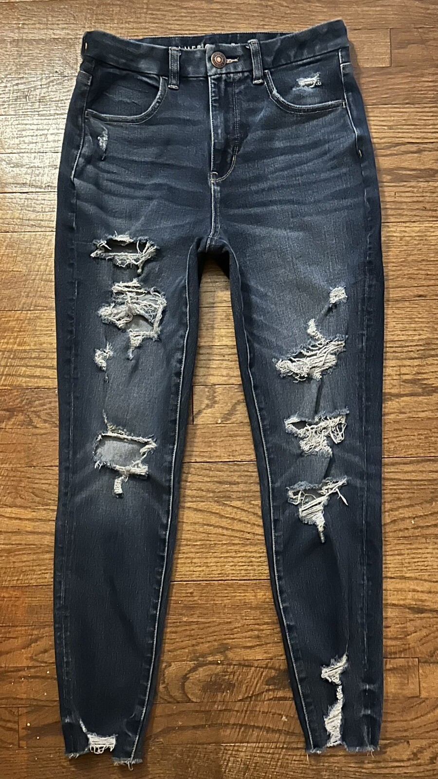 Women’s 6 American Eagle Dream Jean Curvy Hi-Rise Jegging Destroyed ...
