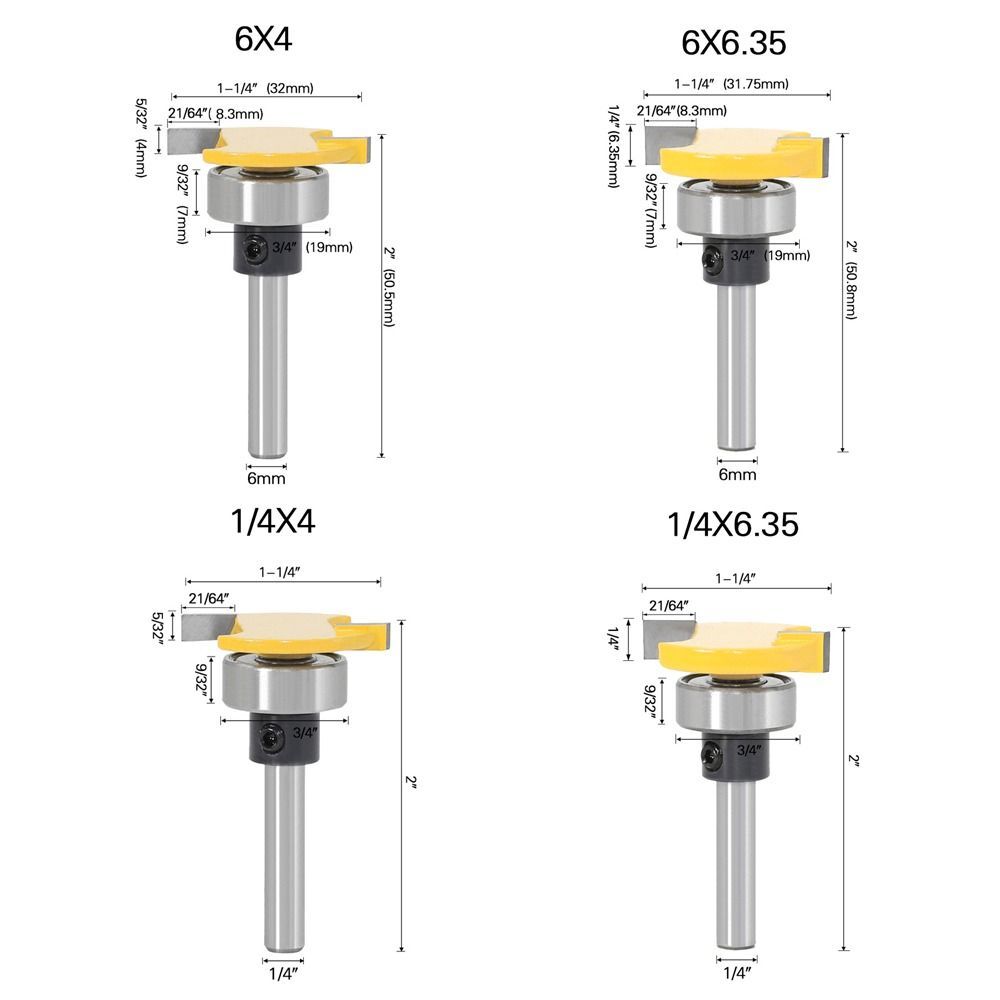 with Bottom Bearing Slotting Cutter T Type Router Bits Woodworking Tool ...