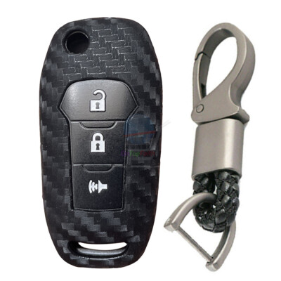 Fit Ford F150 F-150 F650 EcoSport 3BNT Carbon Fiber Key Fob Silicone ...