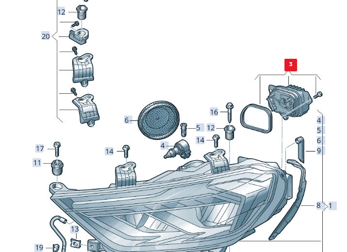 AUDI A1 Sport GB Front Right Headlight LED Control Unit 82A998474 NEW ...