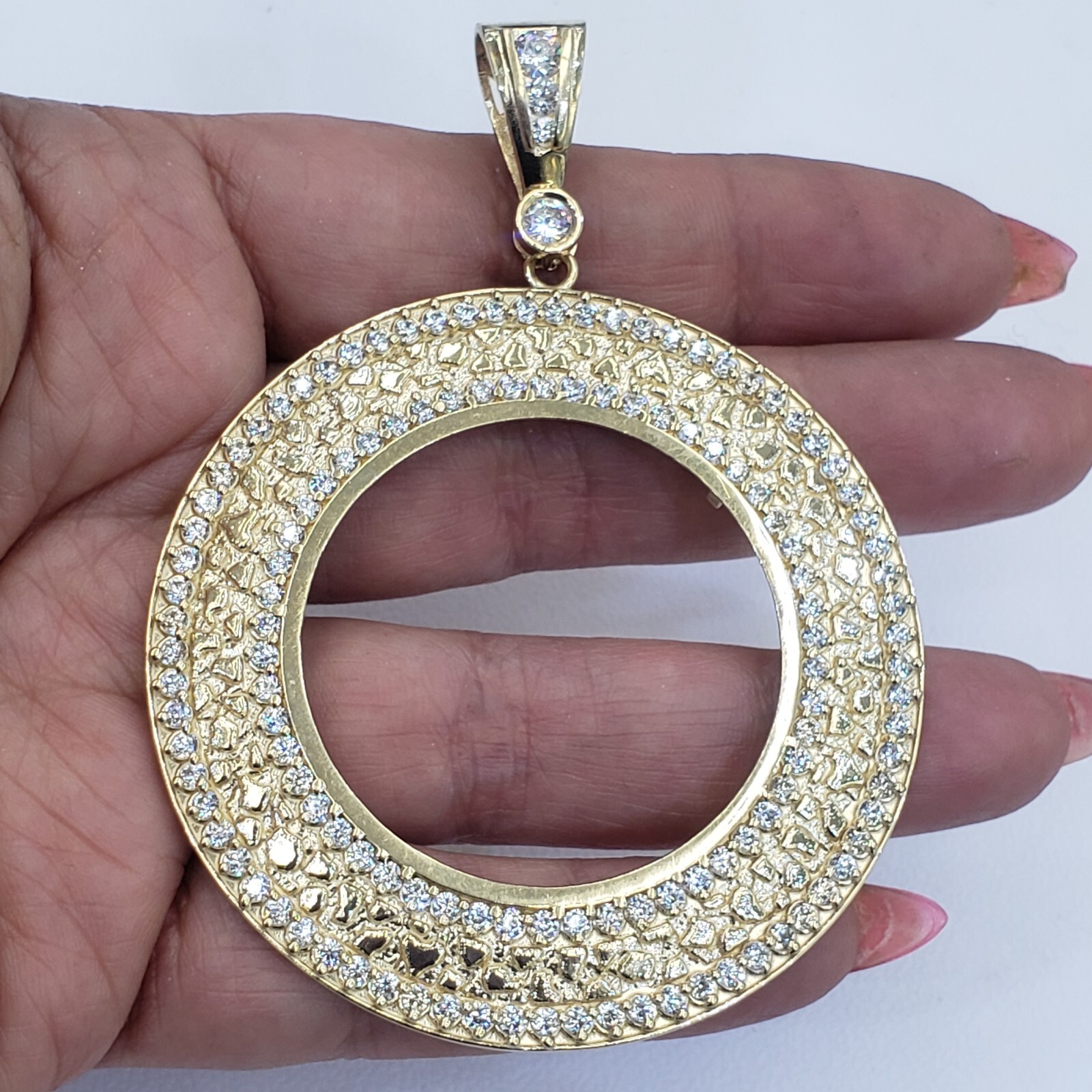 14k solid gold Nugget 50 pesos centenario Coin Bezel Frame pendant ...