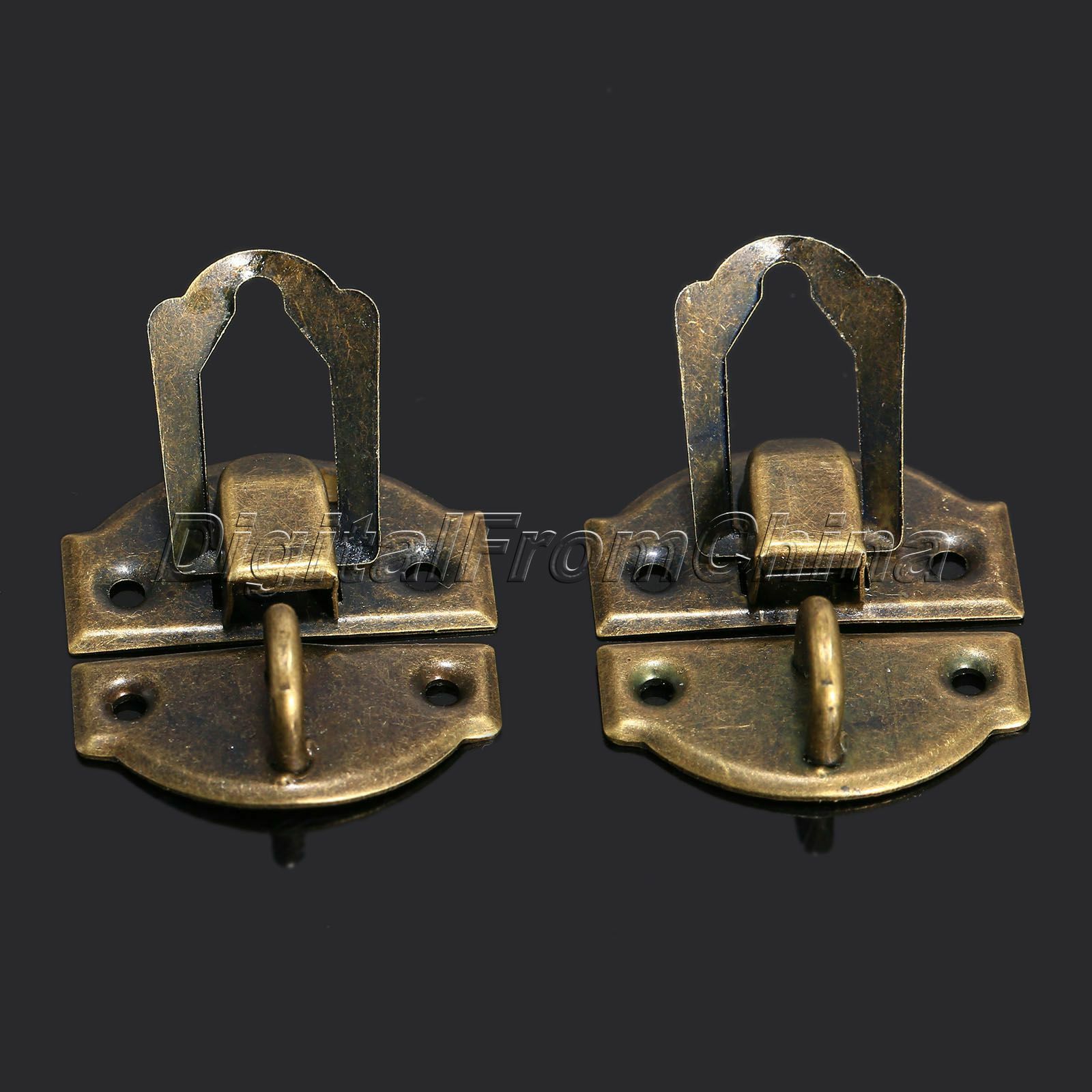 12X Antique Brass Decorative Hasp Jewelry Wooden Box Hasp Latch Lock ...
