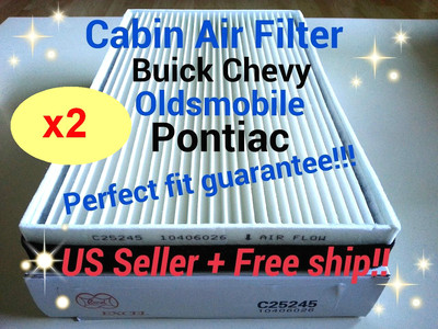 Double Pack CABIN AIR FILTER Buick Chevy Oldsmobile Pontiac 10406026 ...