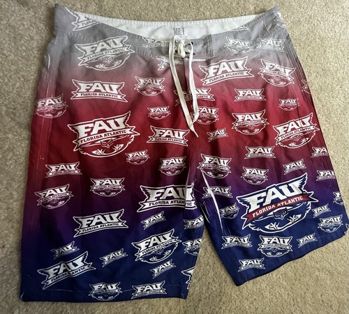 FAU Florida Atlantic University Horned Owls Swim Trunks Mens 36 Board ...