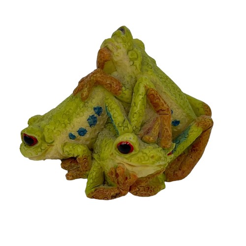 Red Eyed Tree Frog Trio Animal Realistic Mini Figure Miniature 2" long ...
