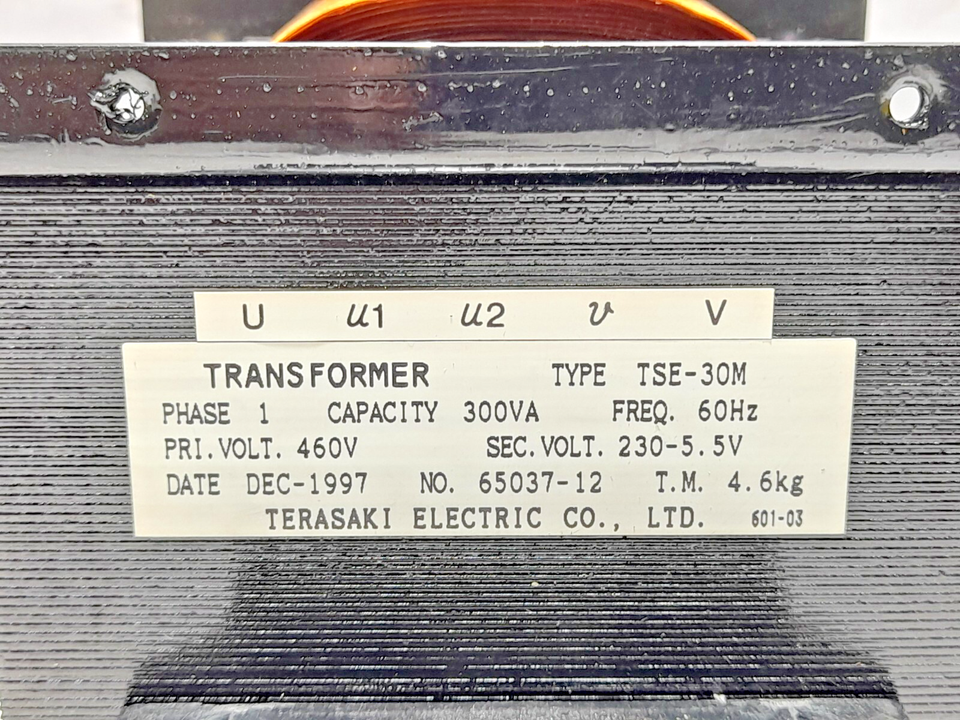 Terasaki Electric TSE-30M Transformer PHASE1 300VA Freq 60Hz 460V/230-5 ...