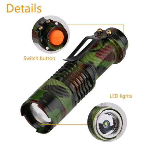 SK68 1000LM Flashlight Waterproof Camouflage LED Flashlight Torch ...