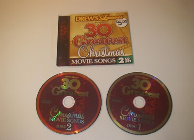 DREWS FAMOUS 30 GREATEST CHRISTMAS MOVIE SONGS 2 CD SET CD DISC ONLY ...