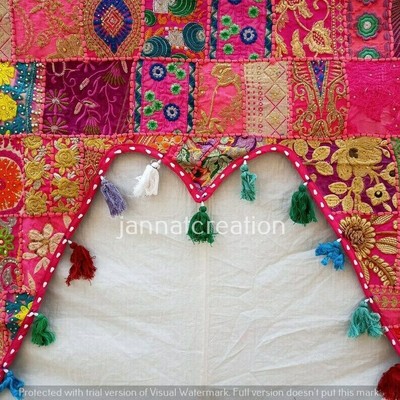 Ethnic Embroidery Door Tapestry Décor Door Valance Indian Floral ...