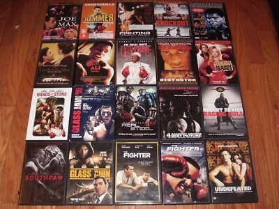 Set of 20 Boxing DVDs. Southpaw, The Fighter, Real Steel, Raging Bull ...