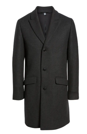 BONOBOS Slim Fit Wool Blend Topcoat,chaarcoal 42R | eBay